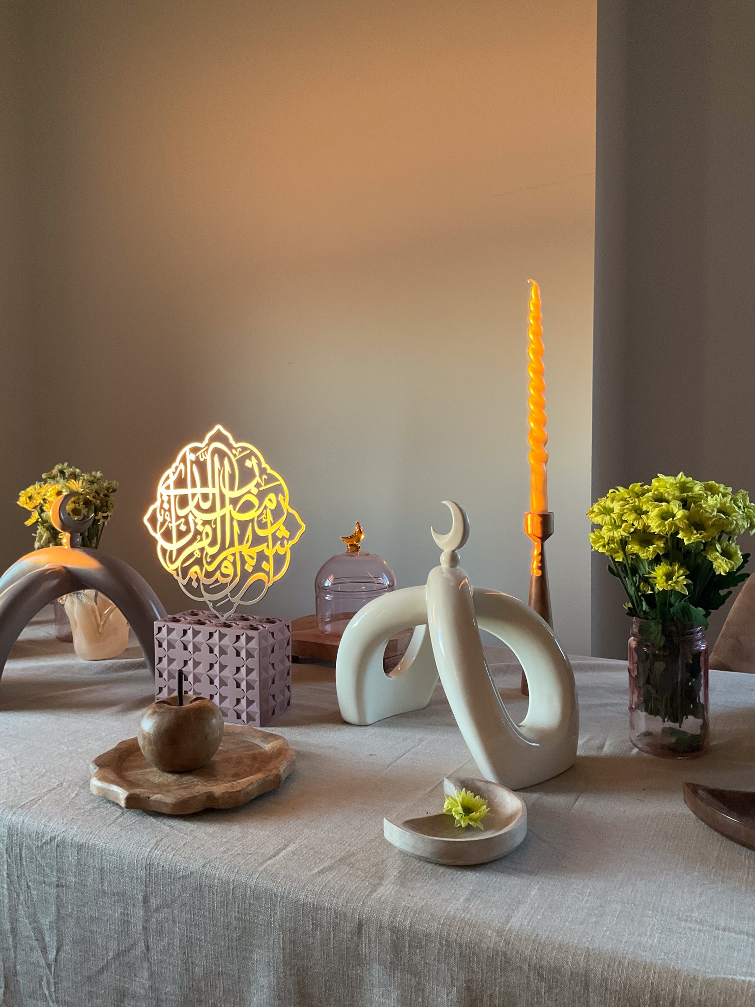 Crescent Knot Abstract Sculpture | Arabic Home Decor | Islamic Home ...